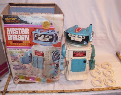 REMCO MISTER BRAIN THE TRU SMOKE ROBOT WITH A MEMORY BATTERY TOY BOXED ...