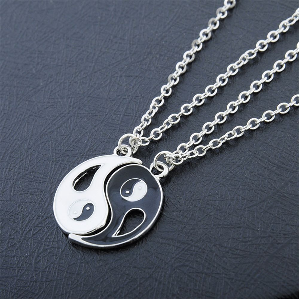 Best Friends Chain Black And White Tai Chi Yin Yang Pendant Couple ...
