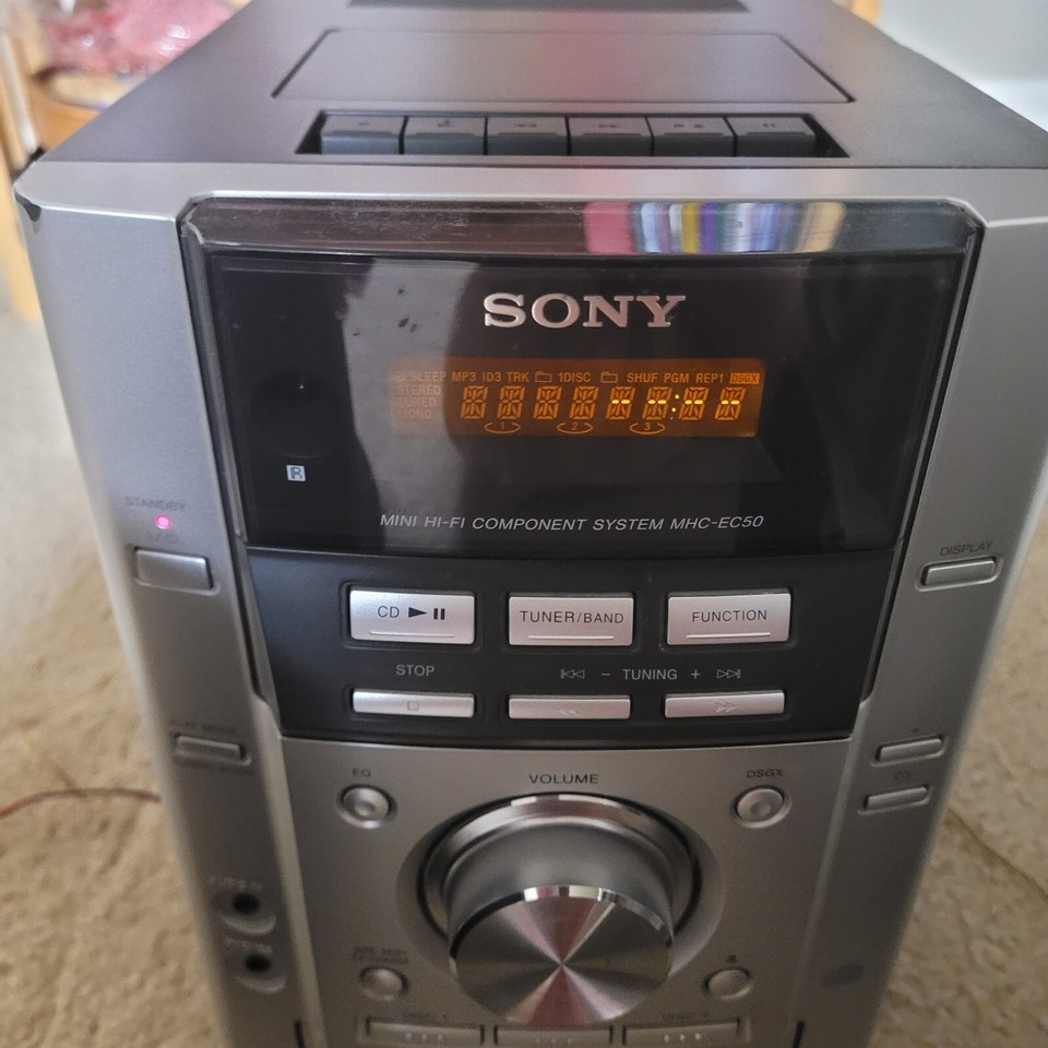 Sony MHC-EC50 Mini HiFi System Stereo CD 3 Disc Changer Cassette AM/FM ...