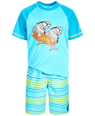 Laguna Toddler Boys 2-Pc. Swim Shirt & Shorts Set Size: 7 $38 Sun ...