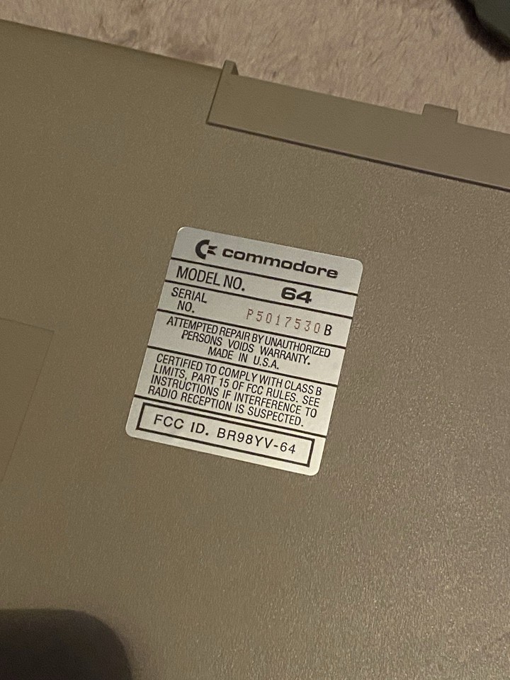Vintage Commodore 64 Personal Computer BR98YV-64 Untested - One ...