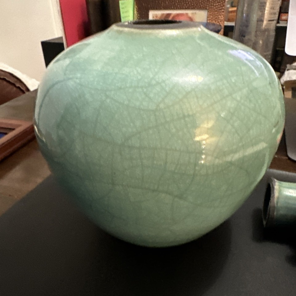 Beautiful MATTHEW LOVEIN Wish Keeper Turquoise Jade Raku Pottery ...