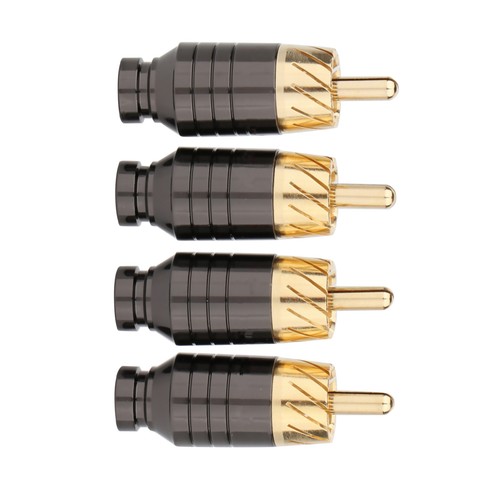 4pcs Copper RCA Plug Gold Plated Audio Video Adapter Connector C | eBay