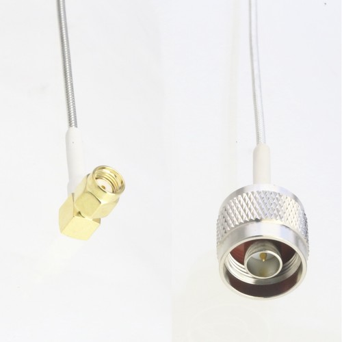 RF N plug to RP-SMA male elbow RG405 .086" Flexible Semi-Rigid Jumper 4 ...