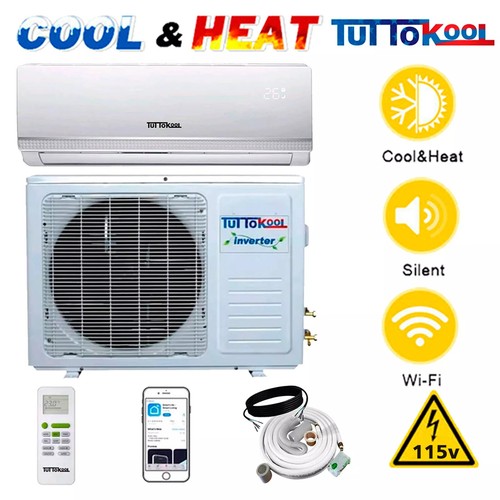 Tuttokool 12000BTU 19SEER2 Mini-Split Air Conditioner AC WIFI Cool/Heat ...