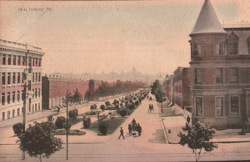 BALTIMORE MD Broadway, from North Ave, Maryland c1908 Albertype Co ...