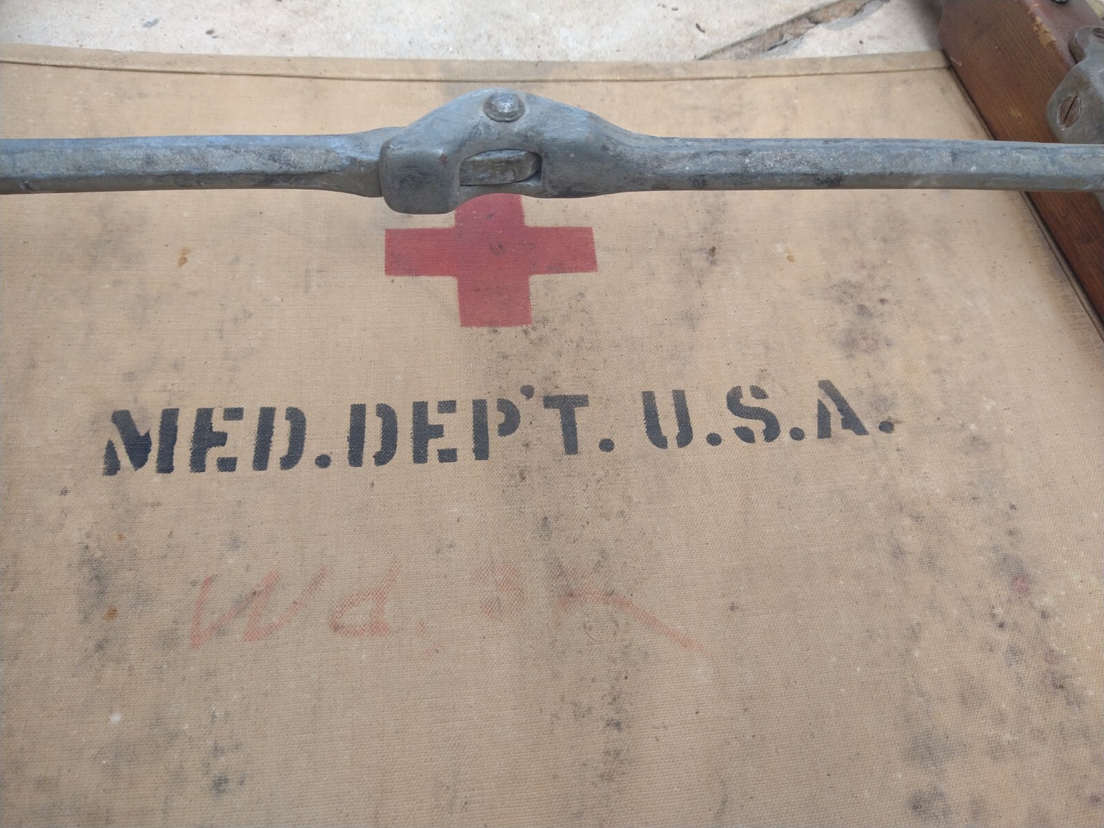 WW1 WWII US Army First Pattern Litter Canvas Stretcher MED DEP'T USA | eBay