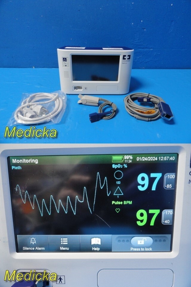Nellcor PM1000N Respiratory Monitor W/ SpO2 Sensor & DOC-10 Cable~33808 ...