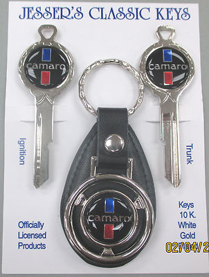 CAMARO Black B48A Deluxe Classic White Gold Key Set 1967 1971 1975 1979 ...