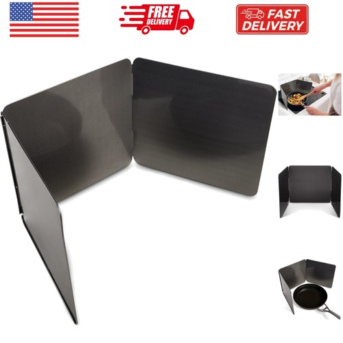 3-Sided Splatter Guard, Non-Stick Carbon Steel, Heat Safe, Folds Flat ...