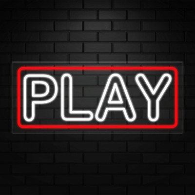 Play Neon Sign for Retail Displays | LED Flex Neon | 24"W x 10"H x 1"D ...