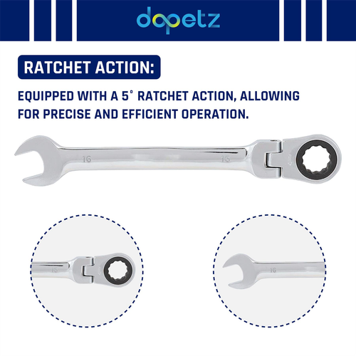 8PC Flexible Ratchet AF Spanner Set. Ratcheting Combi Spanners Wrench ...
