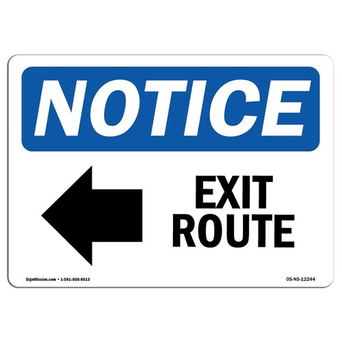 OSHA Notice Sign - Exit Route | Aluminum Sign | Protect Your Business ...