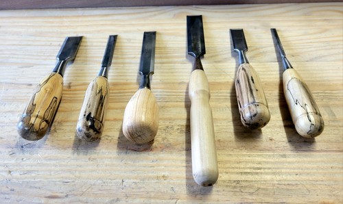 Very Cool Odd Handles Lot Of 6 Bevel Edge Chisels | eBay