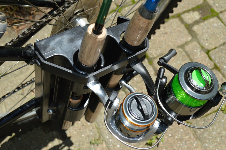 BIKE FISHERMAN - Bike Fishing Rod Holder - Holds 2 Rods - Easily Mount ...
