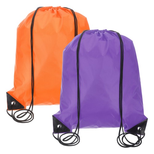 Drawstring Backpack Bags, 2 Pack Sports Cinch Sack, Orange, Purple ...