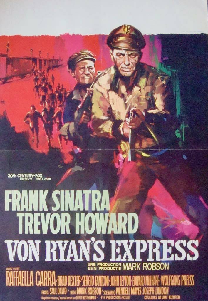 VON RYAN'S EXPRESS Belgian movie poster FRANK SINATRA WW2 1965 RAY ...