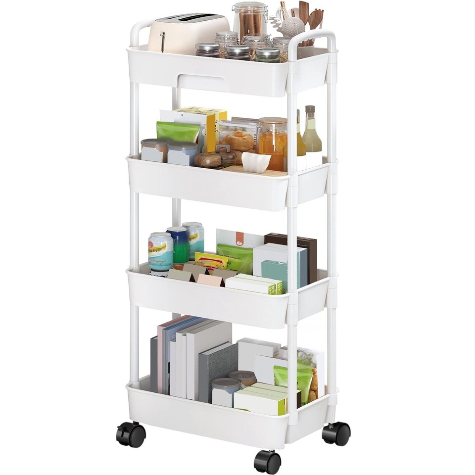 Movable Rolling Utility Cart Storage w/ Drawer Lockable Wheels ...