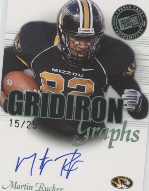 2008 Press Pass SE - Gridiron Graphs Martin Rucker #GG-MR2 Green /25 ...