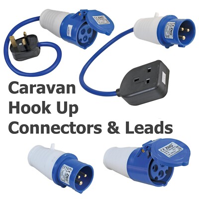 Caravan Hook Up Adapter 230V UK Mains Conversion Plug Connector Lead ...