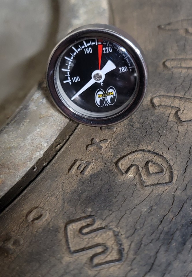 MOONeyes Direct fit TEMPERATURE GAUGE Dry DRAG RACING Hot Rod MOON vtg ...