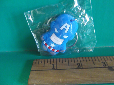 Old & Unique Collectible Key Chain 2"in Rubber Mini Captain America | eBay