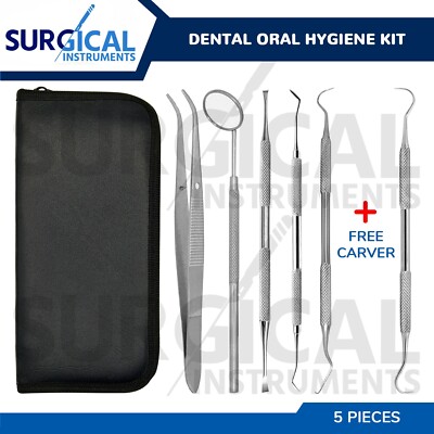 Professional Dental Oral Hygiene Kit 5 Tools Deep Cleaning Scaler Teeth ...