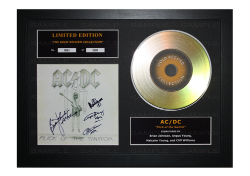 AC/DC Signed Gold Disc Album Ltd Edition Framed Picture Memorabilia ...