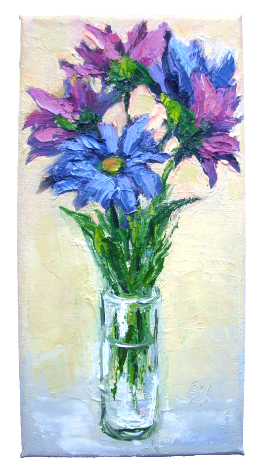 Daisies in vase Original Oil Painting Floral Wall art Wall Decor Canvas ...