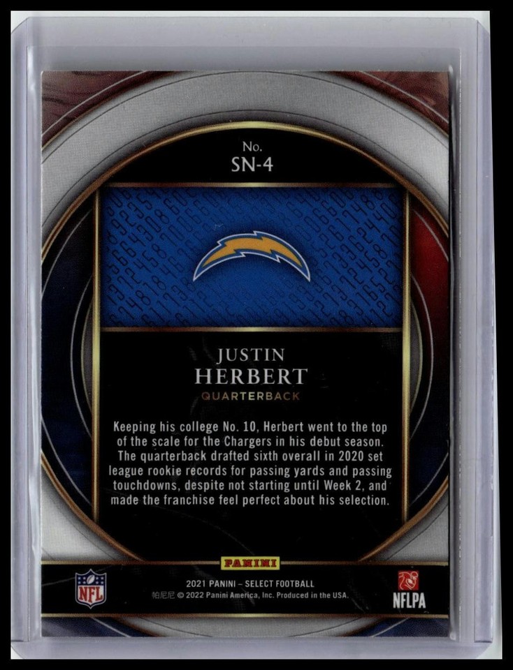 2021 Panini Select #SN-4 Justin Herbert Select Numbers | eBay