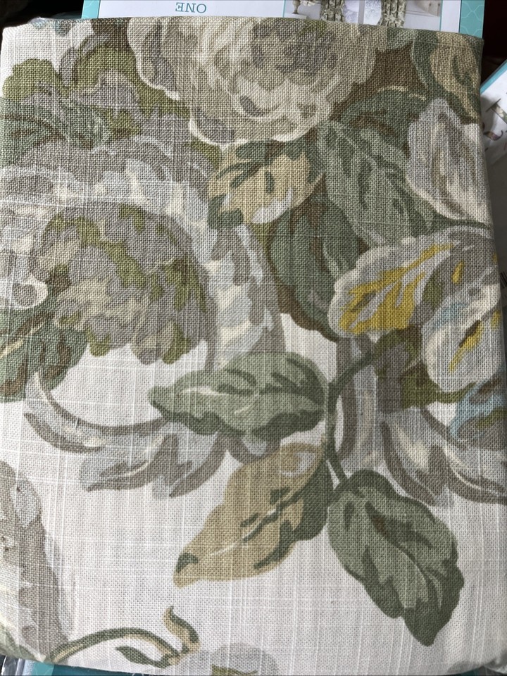 Waverly Spring Bling Floral Rod Pocket Back Tabs Platinum Curtain 52 ...