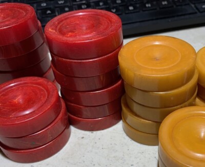 Matched Set 30 Large Vintage Swirled Bakelite Backgammon Checkers 1 3/4 ...