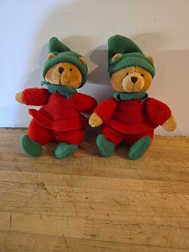 2 Vintage Original #25 Hallmark Santa's Little Friend Elf Bear Plush 7 ...