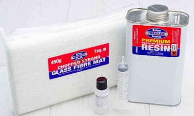 Premium Fibreglass Repair Kit GRP Resin & Matting 1Kg / 1 sqm Lloyds ...
