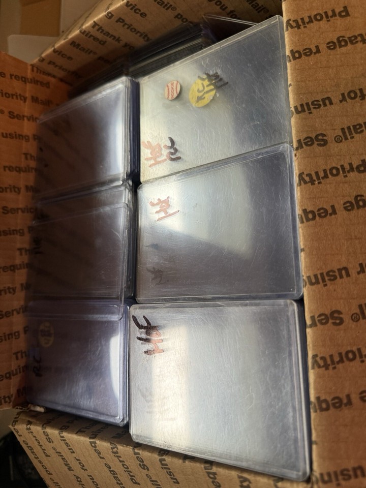 MEDIUM USPS Flat Rate Box FULL of Used 400+ Top Loaders All Sizes HUGE ...