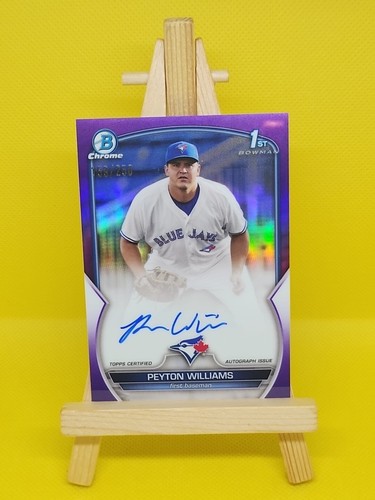 2023 Bowman Chrome Peyton Williams Purple Refractor Auto #'d 159/250 ...