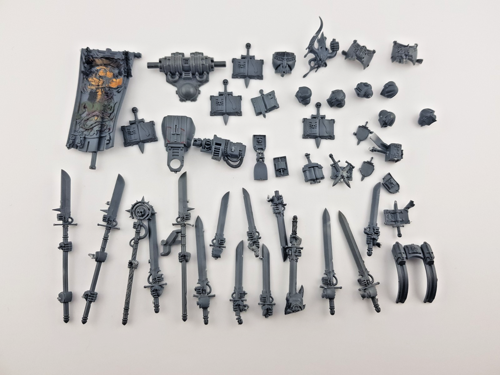 Grey Knights bits - weapons/swords/halberds/heads/icons/banner- USED ...