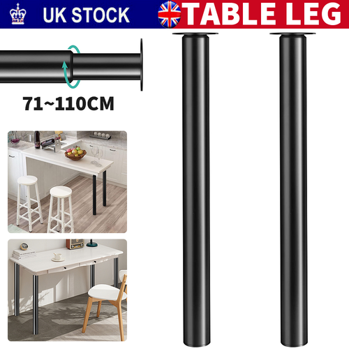 2/4x 710-1100MM Table Leg Adjustable Kitchen Worktop Desk Breakfast Bar ...