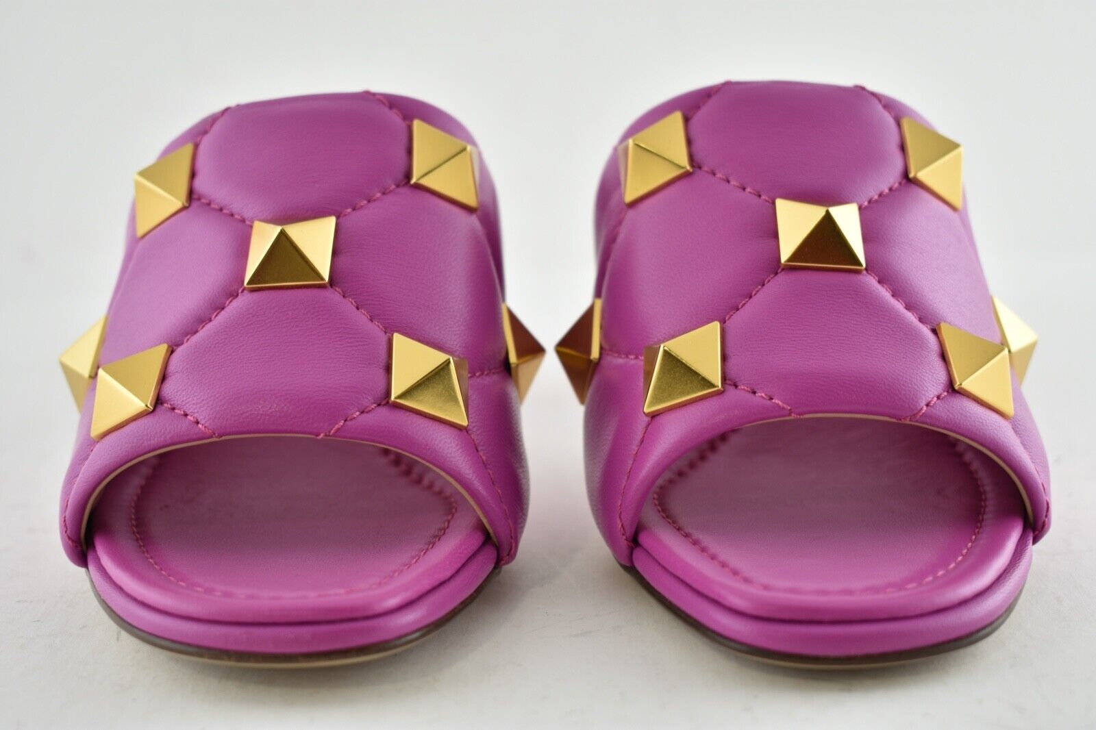 Valentino Rockstud Roman Stud Purple Gold Backless Mule Slide Heel ...