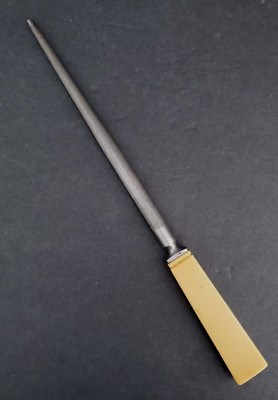 Vintage Bone Handle Knife Sharpener Honer 11 1/2" Long Butterscotch ...