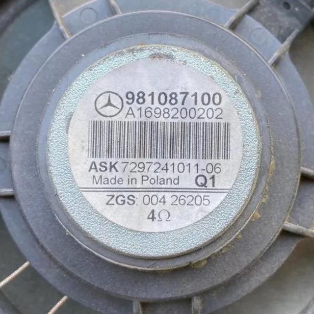 MERCEDES W169 a Class Front Door Speaker A1698200202 for sale online | eBay