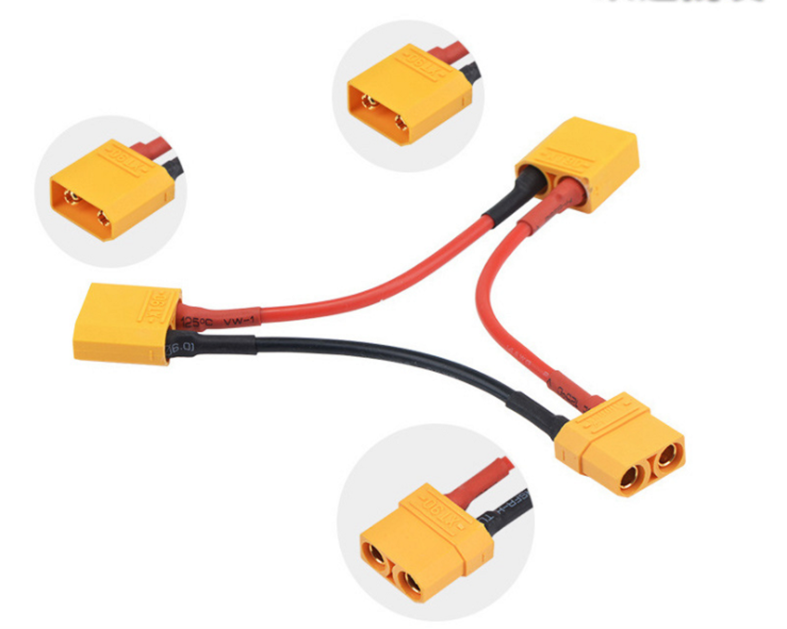 XT90 Y Harness for 2 Packs in Series - 10awg - High Quality Nylon ...