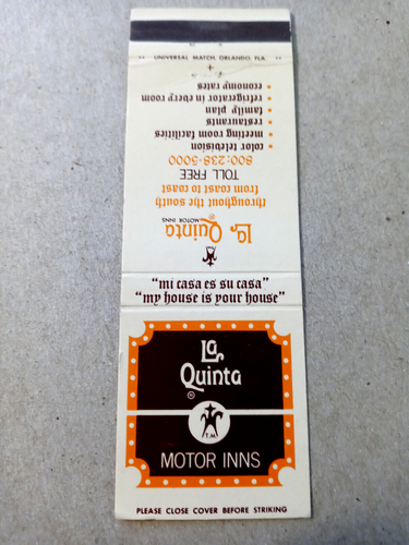 Vintage Matchbook: La Quinta Motor Inns, Orlando, FL | eBay