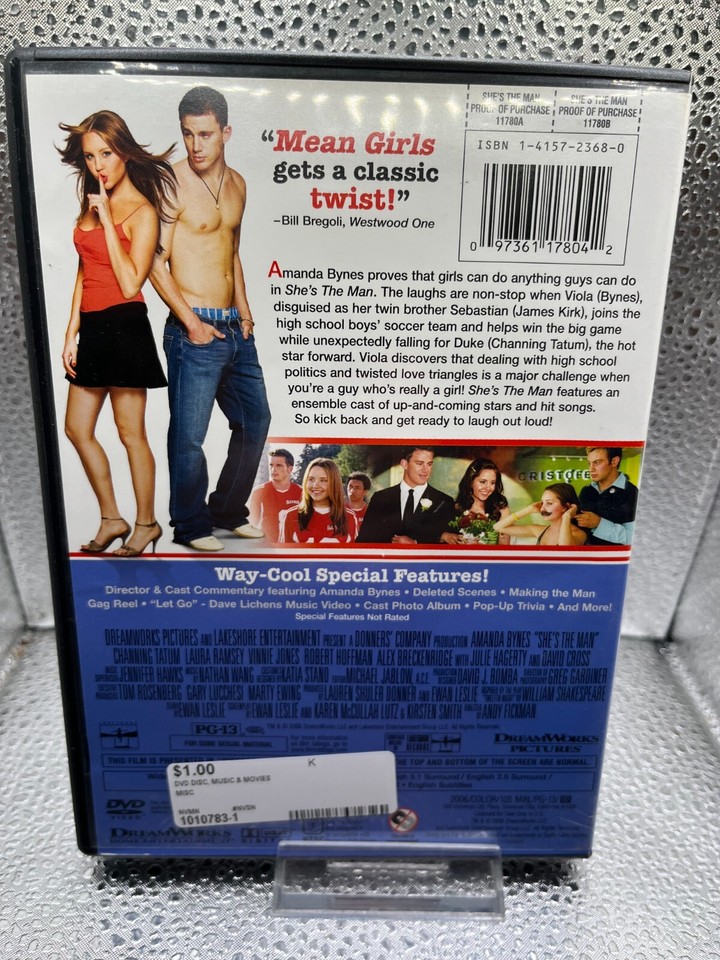 * She's The Man - Amanda Bynes - Channing Tatum - Very Good DVD ...