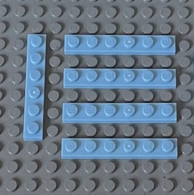 Part 3666 :: LEGO brand 1x6 Plate :: 5 pcs :: Medium Blue | eBay