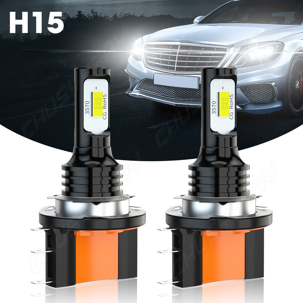 Bright WHITE H15 Headlight High Beam DRL LED Bulbs for Mercedes CLA250 ...