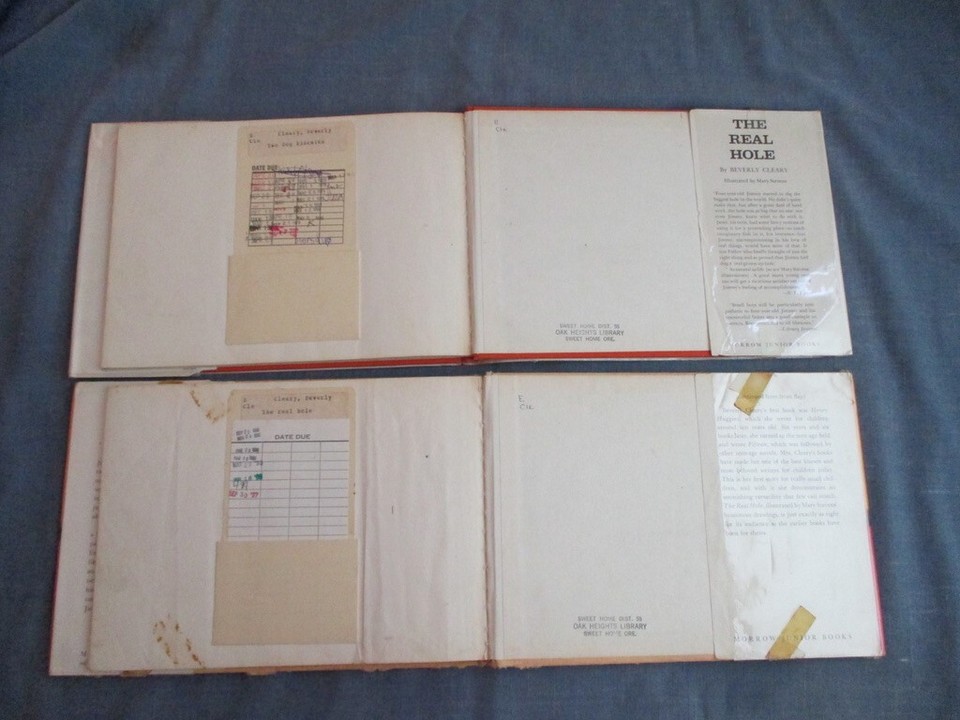 REAL HOLE & TWO DOG BISCUITS Beverly Cleary Mary Stevens HB/DJ ORIGINAL ...