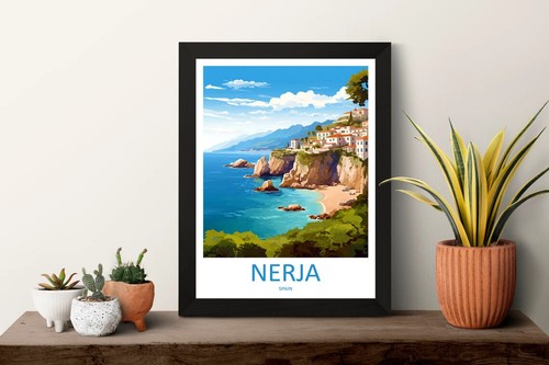 (Laminated) Nerja Travel Poster Print Wall Art | eBay