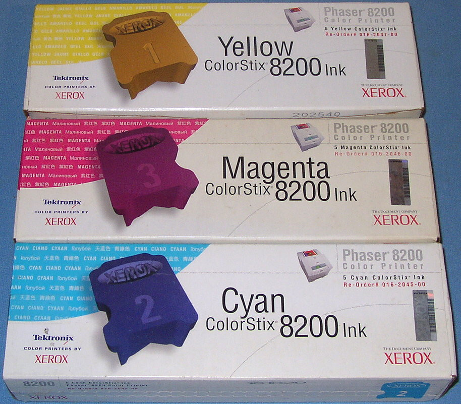 LOT of 12 Genuine Xerox Tektronix Phaser 8200 ColorStix Ink Cyan ...