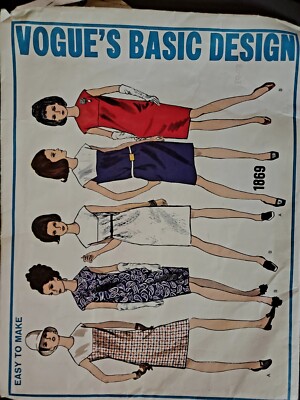 Vintage 1960s VOGUE'S BASIC DESIGN Pattern 1869 for One Piece Dress ...